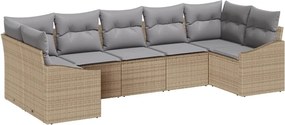 Set pohovek 7 ks Béžová polyratan 3346870