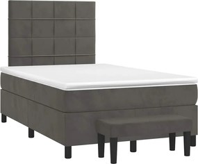 Box spring postel s matrací tmavě šedý 120x190 cm samet 3270470