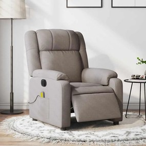 Elektrické masážní polohovací křeslo taupe textil 3205198