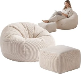 Sedací pytel s podnožkou COMFY 3.0 béžový