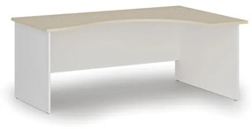 Ergonomický kancelářský pracovní stůl PRIMO WHITE, 1800 x 1200 mm, pravý, bílá/bříza