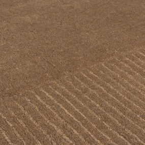 Flair Rugs koberce Kusový ručně tkaný koberec Tuscany Textured Wool Border Brown - 160x230 cm