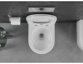 Mexen Sofia, závěsná WC mísa 490x360x355 mm, Rimless Tornádo + WC sedátko z duroplastu, bílá lesklá, 30540400T