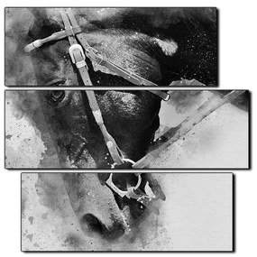 Obraz na plátně - Koňská hlava v abstráktním zobrazení- čtverec 3263QC (105x105 cm)