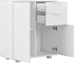 Příborník bílý s vysokým leskem 71x35x80 cm kompozitní dřevo 283715