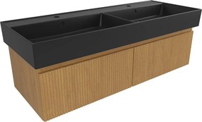 Koupelnová skříňka s umyvadlem SAT Evolution 118x30x44,5 cm dub medový mat SATEVO120DMU2B