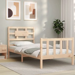 vidaXL Rám postele s čelem 100 x 200 cm masivní dřevo [3192549] Barva: Přírodní