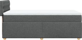 Box spring postel s matrací tmavě šedá 100 x 200 cm textil 3288899