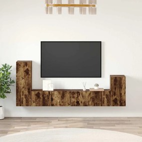4dílný set TV skříněk kouřový dub kompozitní dřevo 3114627