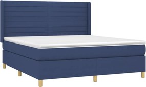 Box spring postel s matrací a LED modrá 160x200 cm textil 3138971