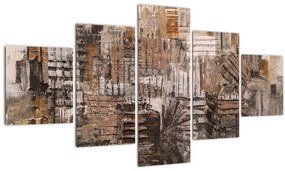 Obraz - Abstrakce v hnědých tónech (125x70 cm)