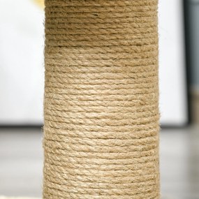 PawHut Malý Škrabací Sloup pro Kočky - Kočičí Strom pro Jednu Kočku, Hračky pro Kočky, Lezecký Strom z Jutového Vlákna Khaki + Světle Hnědá 40 x 30 x…