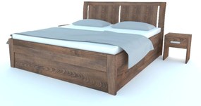 Dřevěná postel z masivu Postel Postelia GITA Buk postel s úložným prostorem 140x200cm - bukové dvoulůžko o šíři masivu 4 cm