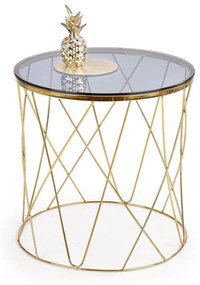 Konferenční stolek SELENA, 55x56x55, zlatá/kouřové sklo
