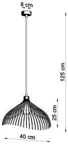 Závěsné svítidlo Umb, 1x černé drátěné stínítko