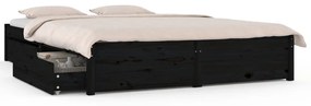 vidaXL Rám postele se zásuvkami černý 140 x 200 cm