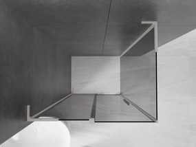 Mexen Velar L, sprchový kout s posuvnými dveřmi 90 x 75 cm, 8mm šedé sklo, broušená ocel, 871-090-075-43-97
