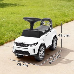 AIYAPLAY Land Rover chodítko (licence) – 18–36 měsíců, úložný prostor, klakson a zvuky motoru, bílá