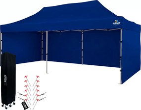 BRIMO Nůžkový párty stan SUPER 3x6 m 3 stěny modrý