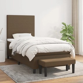 vidaXL Box spring postel s matrací 90x190 cm textil [3136398] Barva: tmavě hnědá