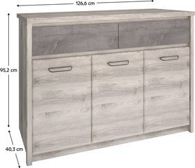 Komoda 3D2S, kaštan nairobi/onyx, JESI NEW