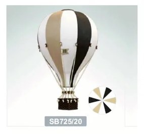 Dekorační horkovzdušný balón – černá/béžová - L-50cm x 30cm