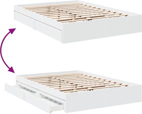 Rám postele se zásuvkami bílý 150 x 200 cm kompozitní dřevo 3280650