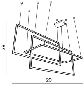 Designový lustr Metric stmívatelný bílé