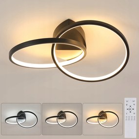 Lampa Sufitowa Czarny Wisząca Led Nowoczesny Salonu Ściemnialna+pilot 23W