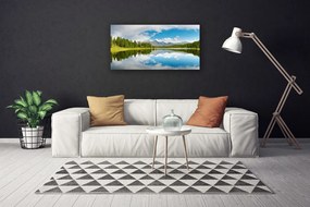 Obraz na plátně Les Jezero Hory Krajina 120x60 cm