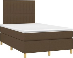 Box spring postel s matrací tmavě hnědá 120x200 cm textil 3142484