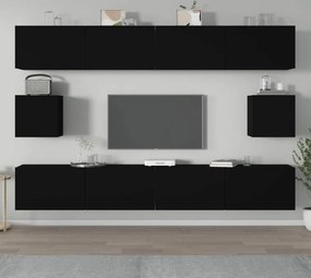 vidaXL 6dílný set TV skříněk kompozitní dřevo [3114368] Barva: Černá