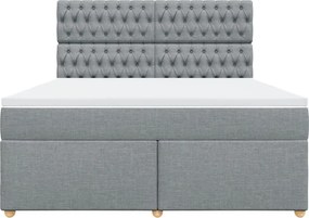 Box spring postel s matrací světle šedá 180 x 200 cm textil 3291366