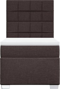 Box spring postel s matrací tmavě hnědá 90x200 cm textil 3292674
