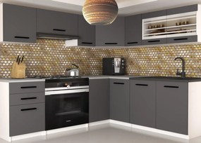 Kuchyňská linka Belini 360 cm šedý mat s pracovní deskou Lidia2  TOR LIDIA2/4/WT/SR/0/B1