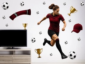 Fotbalistka Sparta Praha úpravy na přání sportovní samolepky na zeď arch 41 x 75 cm