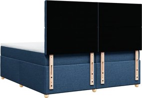 Box spring postel s matrací modrá 200x200 cm textil 3291407