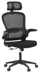 Autronic Kancelářská židle Židle kancelářská, černý mesh, černý plast, nastavitelný podhlavník, bederní opěrka (KA-E530 BK)