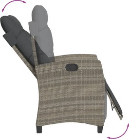 7dílný zahradní jídelní set s poduškami šedý polyratan 3212924