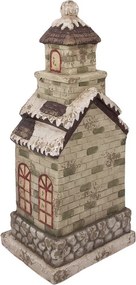 Béžová antik dekorace domek kostel - 36*30*80 cm
