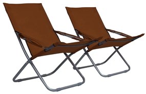 Skládací plážové židle 2 ks textil hnědé,  47906