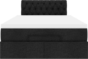 Osmanský postel s matrací černá 120x200 cm textil 3311534