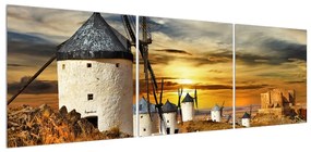 Obraz větrných mlýnů (150x50 cm)