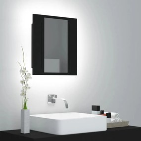 804949 vidaXL LED koupelnová skříňka se zrcadlem černá 40 x 12 x 45 cm