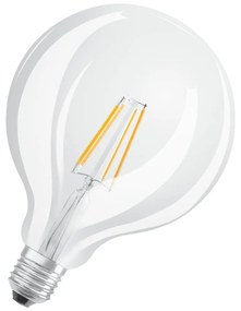 Průhledná LED žárovka E27 6,5 W GLOWDIM GLOBE, teplá bílá