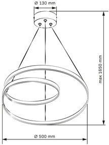 LED Lustr na lanku ZEFIRA LED/40W/230V 4000K pr. 50 cm chrom