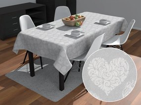 Biante Dekorační obdélníkový ubrus PML-071 Srdce s ornamenty na šedém 120x160 cm