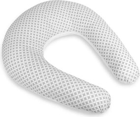 Bellatex Kojicí polštář s povlakem na zip Šedá,Bílá 180 cm, po obvodu