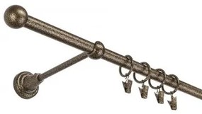 LGK garnýž kovová jednotyčová Bolonia 240 cm,mosaz antik