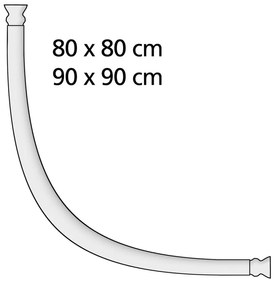 Bílá konzole prohnutého tvaru na sprchový závěs Wenko